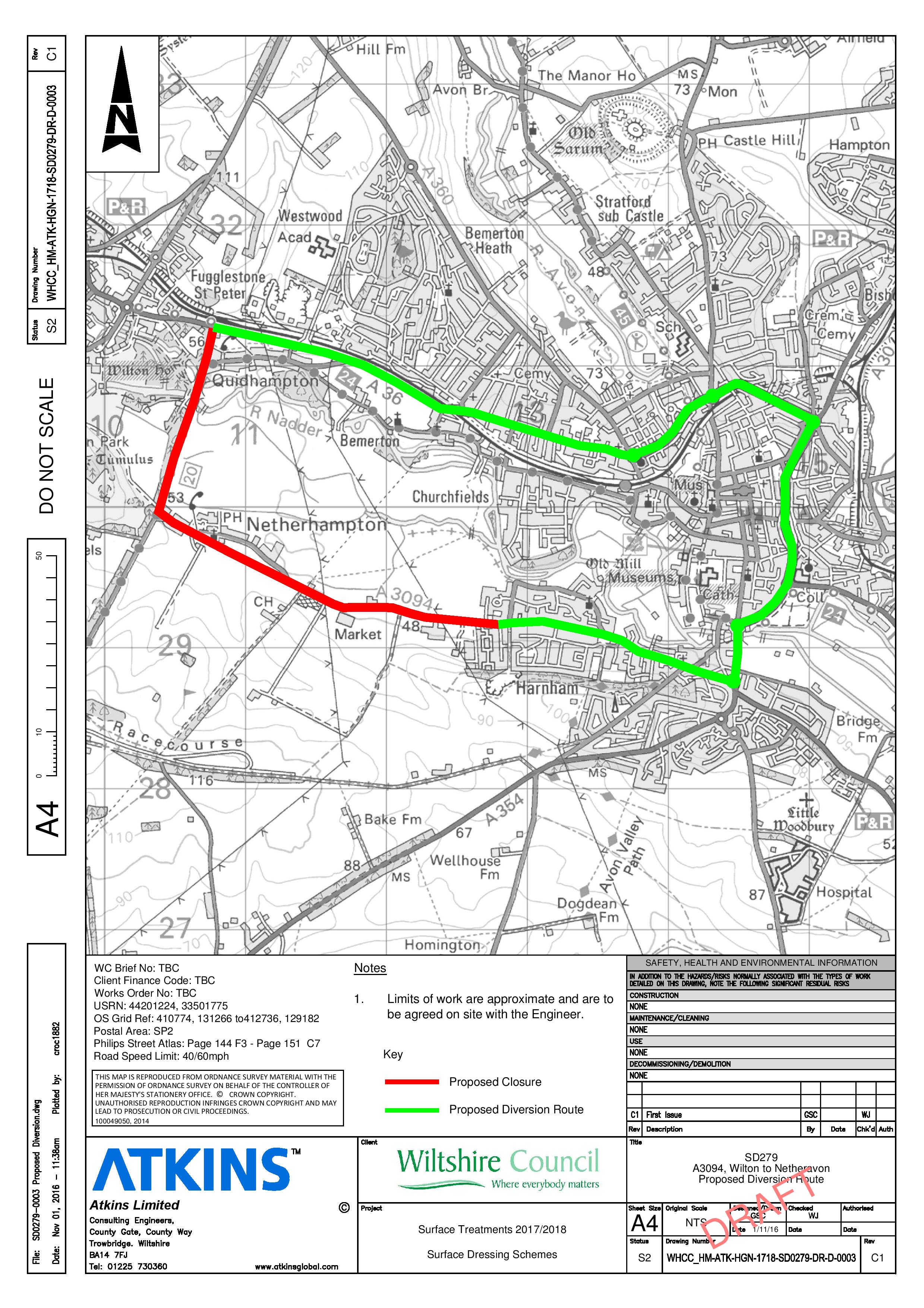 Plan of road closure – Quidhampton Parish Council